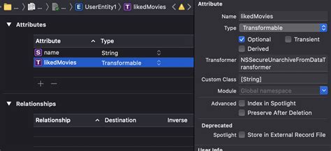 swift predicate that returns matches on a core data transformable