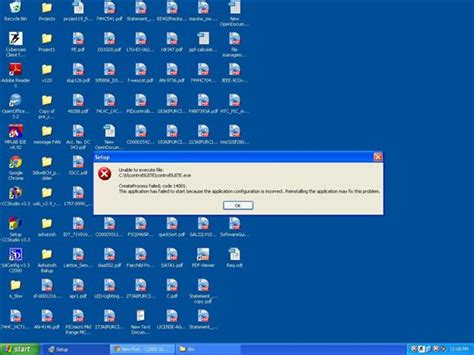 createprocess failed code 14001 during control suite starting c2000