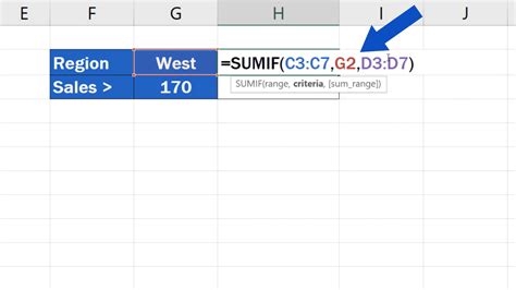 how to use sumif function in excel step by step