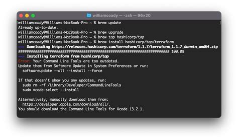 homebrew your command line tools are too outdated coadytech