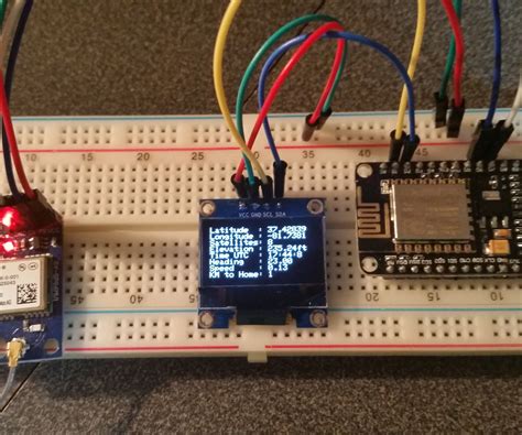 nodemcu esp8266 12e with gps and oled display display