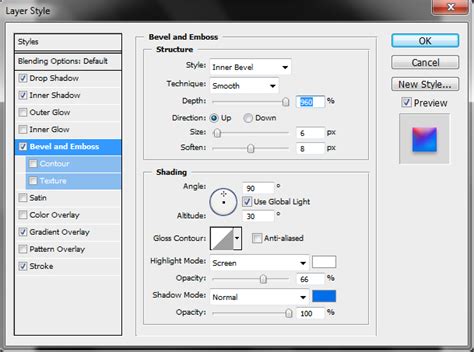 bevel and emboss tutorialchip