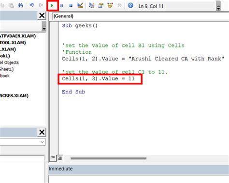 getting a value from an excel cell vba