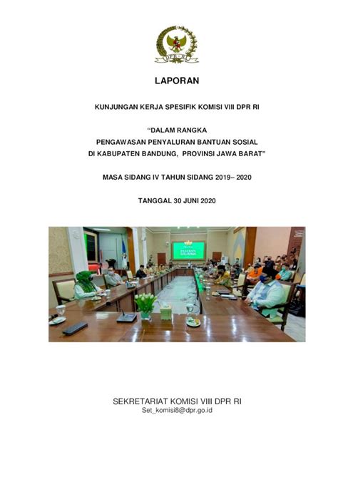 Pdf Laporan Dpr€¦ · Dalam Rangka Pelaksanaan Tugas Dan Fungsi Dpr