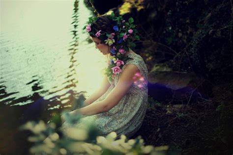 Wallpaper Sunlight Women Outdoors Water Photography Dress Green