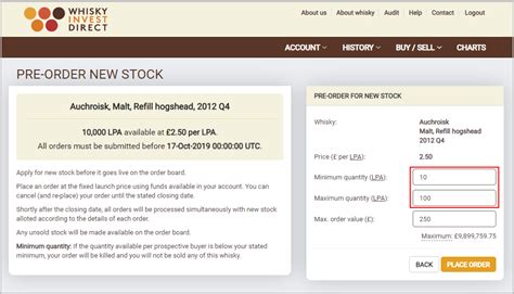 pre ordering new stock whiskyinvestdirect