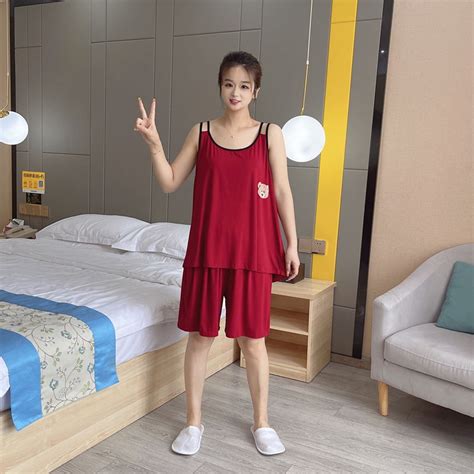 【plus Size】 50 150kg Women Summer Oversize Pajamas Set Sleeveless Top