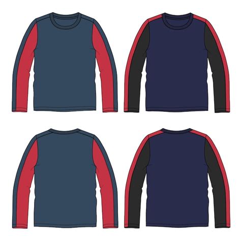 Premium Vector Two Tone Color Long Sleeve T Shirt Technical Fashion