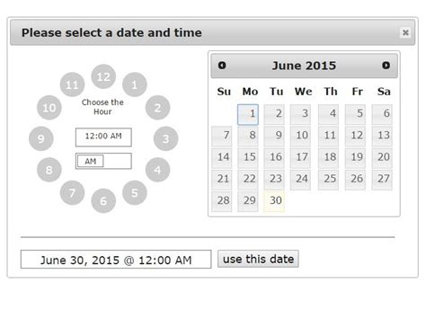 slick datetime picker plugin with jquery and jquery ui