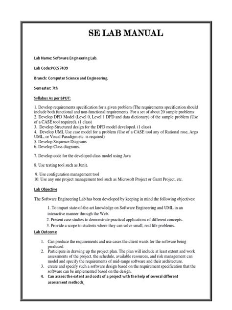 software engineering lab manual 1 unit testing