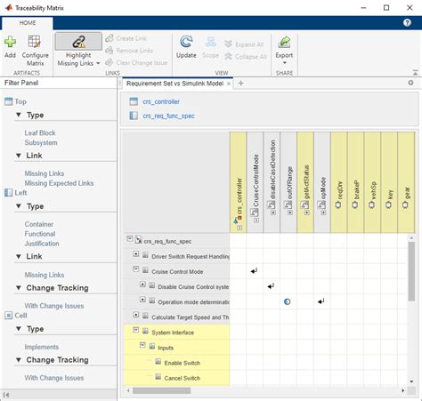 make requirements fully traceable with a traceability matrix matlab