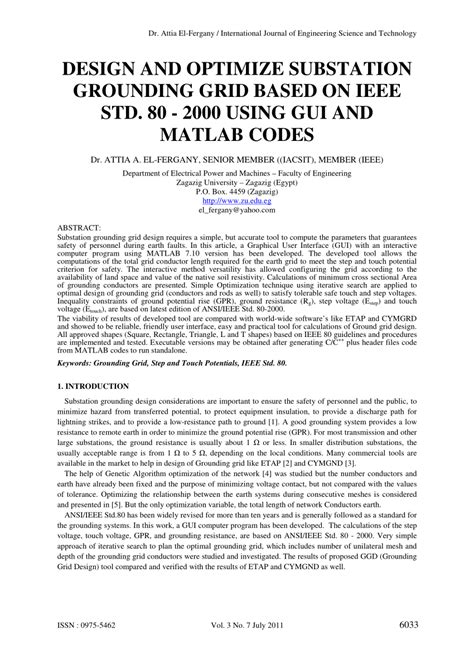 Pdf Design And Optimize Substation Grounding Grid Based On Ieee Std