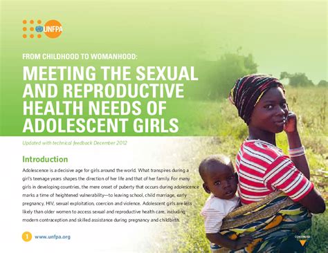 Adolescent Girls Sexual And Reproductive Health Needs