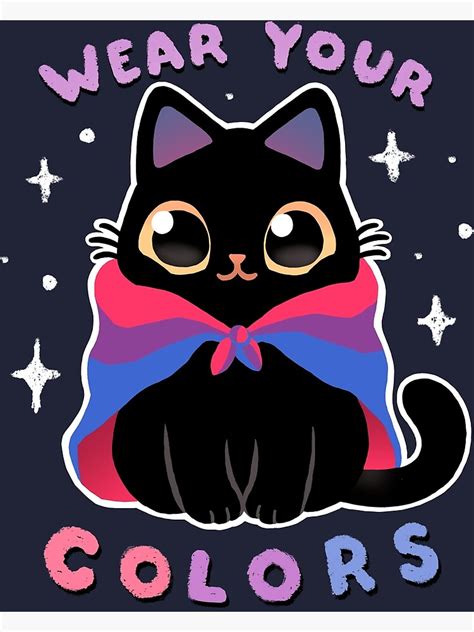 Póster «bisexual Lgbt Pride Cat Kawaii Rainbow Kitty Wear Your