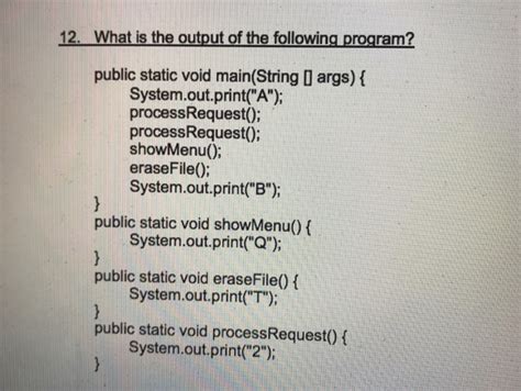 solved 10 what is the output from the following public