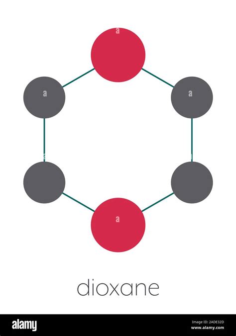 Dioxane 1 4 Dioxane Solvent Molecule Stylized Skeletal Formula