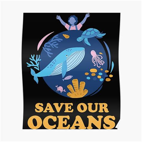 Save Our Oceans Earth Day Poster For Sale By Longdigital Redbubble