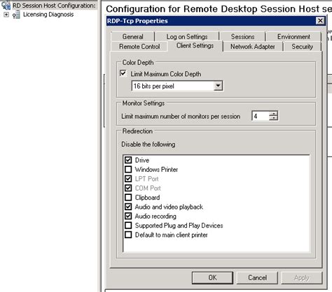 solved enabling custom rdp property to allow com redirection in
