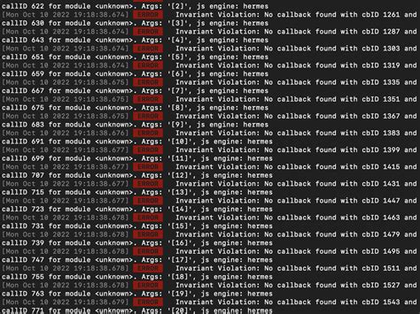 ios error 정리 invariant violation no callback found with cbid 2 and 1