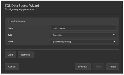 add parameters and filter data report and dashboard server