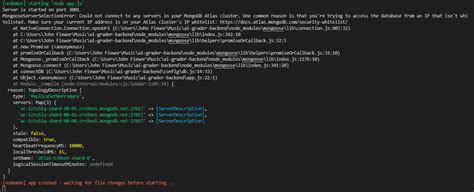 connection error while trying to connect to mongodb atlas drivers
