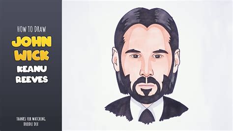 How To Draw John Wick Step By Step Tutorial Draw Keanu Reeves Youtube