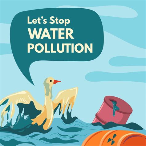 Lets Stop Water Pollution Save Oceans And Seas 17519846 Vector Art At