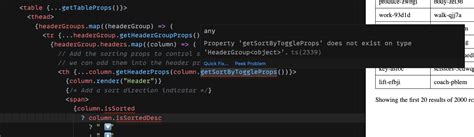 typescript type definitions are incomplete for sortable tables