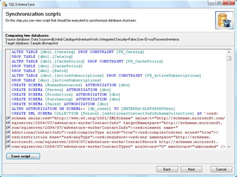sql schema sync enterra
