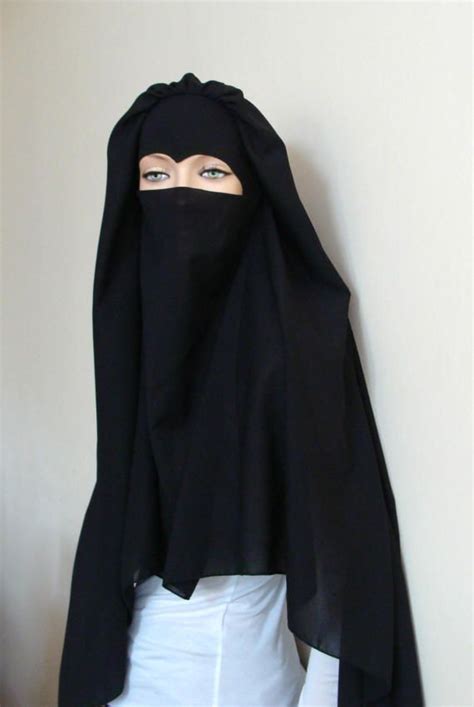 Black Full Niqab Traditional Niqab Black Burqa Elegant Hijab Black