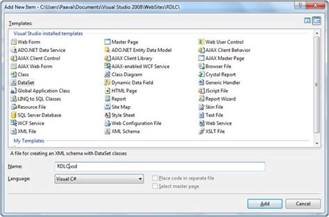 create rdlc report in c asp