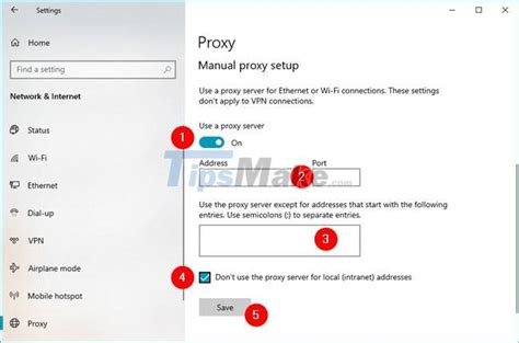 steps to configure proxy server settings in windows 10