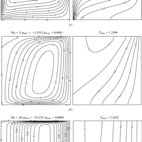 Contour Plots Of The Stream Function And Temperature For Ra 300 ϕ