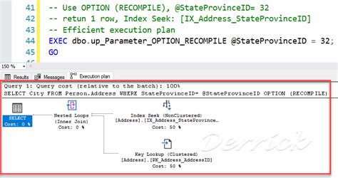 德瑞克：sql server 學習筆記 [sql server] parameter sniffing