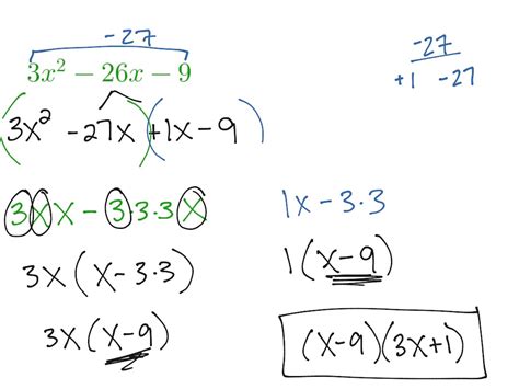 Factoring Trinomials By Grouping Math Algebra Showme