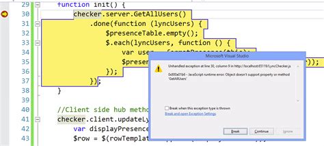 c signalr client not calling server function stack