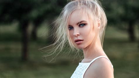 Wallpaper Face Women Outdoors Model Depth Of Field Eyes Long