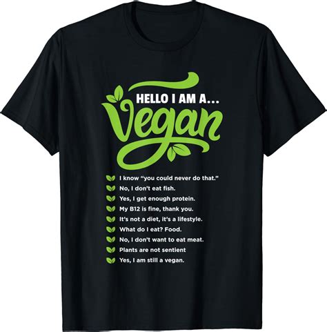 Vegan Funny Vegetarian Vegans T T Shirt Uk Fashion