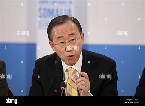 United Nations Secretary General Ban Ki Moon Makes An Address During