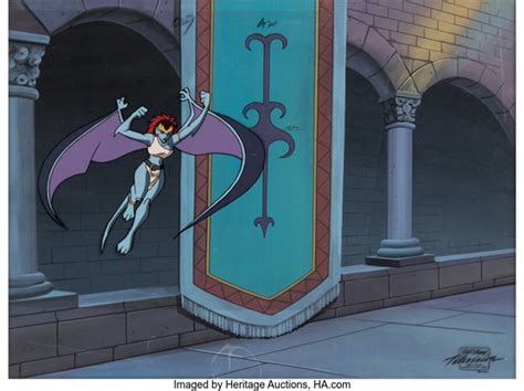 Gargoyles Temptation Demona Production Cel With Key Master Background