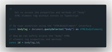 how to get or access the properties and methods of body html element