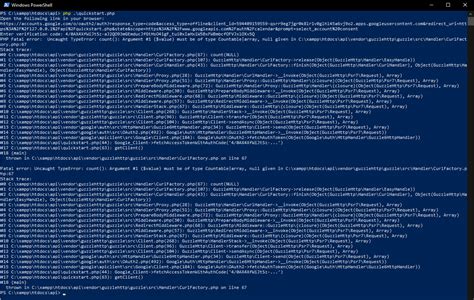 how would i handle a fatal error while setting up calendar api on php