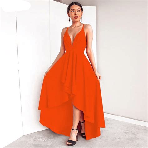 High Low Maxi Dress Open Back Long Dresses Women Free Shipping