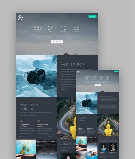 pure landing page template adobe photoshop design website design