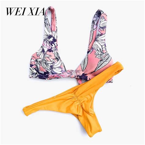 Weixia 2018 New Arrival Sexy Women Brazilian Bandage 9030 Bikini Set