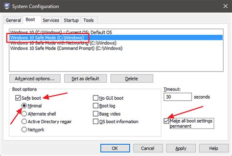 how to add safe mode to the windows 8 and 10 boot menu
