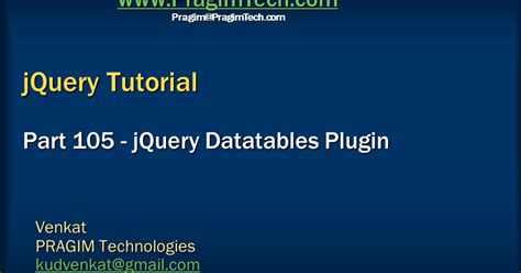 sql server and c video tutorial jquery datatables