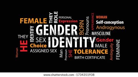 Gender Identity Word Cloud On Black Stock Vector Royalty Free