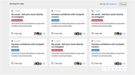 css ecommerce services grid list with pagination with