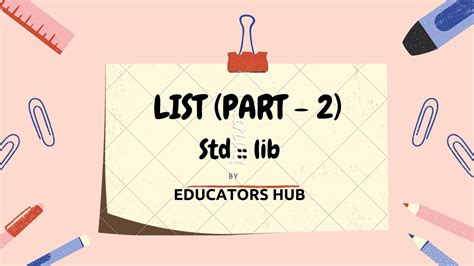 list part 2 youtube